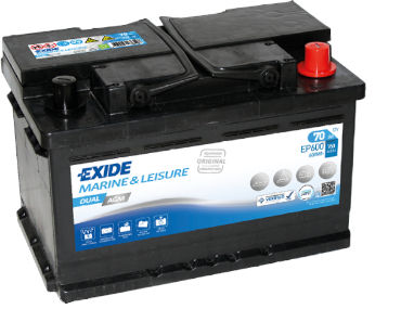 EP600 | Batterij 70Ah / 600Wh DUAL AGM | EXIDE | Hermans - Brems